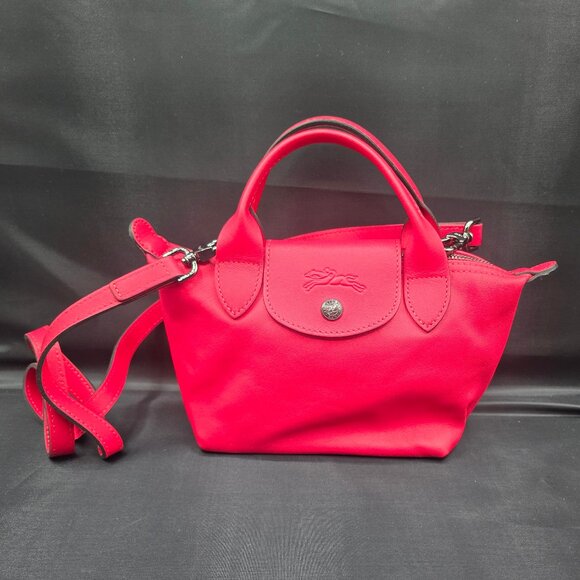 Longchamp | Bags | Longchamp Le Pliage Cuir Leather Top Handle Bag Xs ...